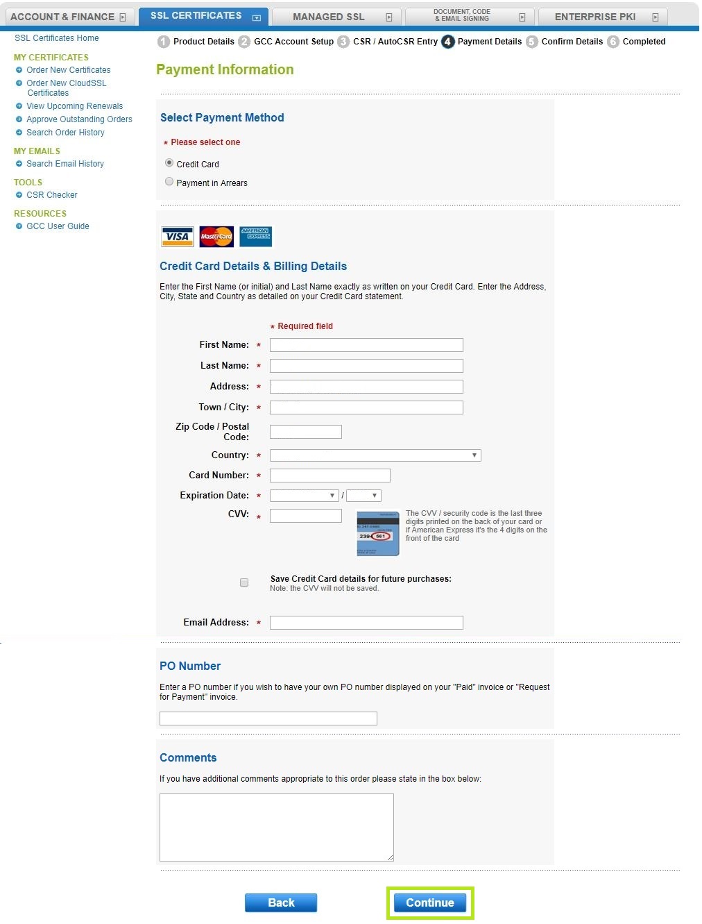 How to Order a New SSL Certificate :: How to Order a New SSL Certificate :: GlobalSign Support